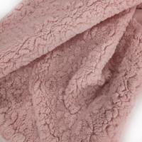 China Pink Polyester Sherpa Fleece Fabric 445 Gsm Winter Warm Thick Blanket for sale