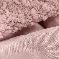 China Pink Polyester Sherpa Fleece Fabric 445 Gsm Winter Warm Thick Blanket for sale