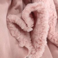 China Pink Polyester Sherpa Fleece Fabric 445 Gsm Winter Warm Thick Blanket for sale