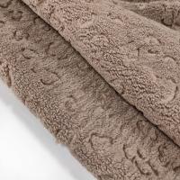 China Plush Throw Dyed Sherpa Fleece Single Sided Fabric Embossed for sale