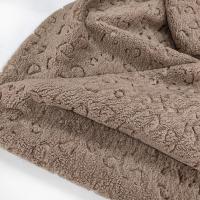 China Plush Throw Dyed Sherpa Fleece Single Sided Fabric Embossed for sale