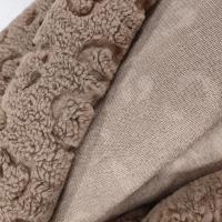 China Plush Throw Dyed Sherpa Fleece Single Sided Fabric Embossed for sale
