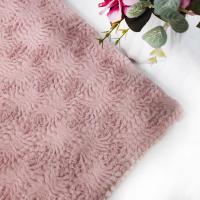China Pink Polyester Faux  Fur Fabric Knitted 58 / 60 '' For Clothing Flower Rabbit for sale