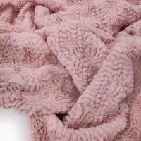 China Pink Polyester Faux  Fur Fabric Knitted 58 / 60 '' For Clothing Flower Rabbit for sale