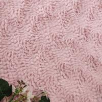 China Pink Polyester Faux  Fur Fabric Knitted 58 / 60 '' For Clothing Flower Rabbit for sale