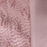 China Pink Polyester Faux  Fur Fabric Knitted 58 / 60 '' For Clothing Flower Rabbit for sale