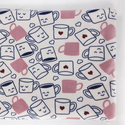China Polyester Spandex Soft Velour Fabric Digital Cartoon Print For Garment Dress for sale