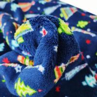 China Christmas Tree Printed Coral Flannel Fleece Fabric Warmly Double Side Polyester for sale