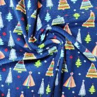 China Christmas Tree Printed Coral Flannel Fleece Fabric Warmly Double Side Polyester for sale