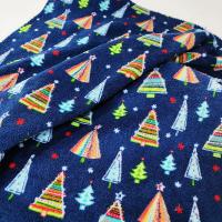 China Christmas Tree Printed Coral Flannel Fleece Fabric Warmly Double Side Polyester for sale