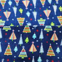 China Christmas Tree Printed Coral Flannel Fleece Fabric Warmly Double Side Polyester for sale