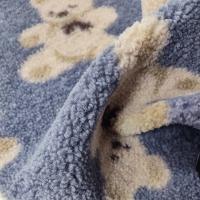 China Teddy Bear Sherpa Fleece Fabric 330 Gsm 100% Polyester Bear Printed for sale