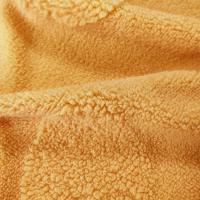 China Warp Knitted Sherpa Fleece Fabric 100% Polyester Yellow Jacquard For Garment for sale