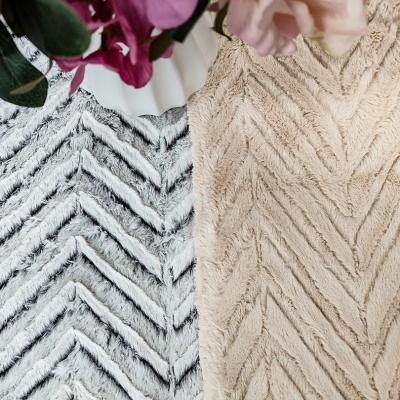 China Brushed Faux Fur Fabric 100% Polyester Warp Knitted PV Fleece for sale