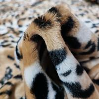 China PV Fleece Faux Fur Plush Fabric For Shoes Garments Upholstery Leopard Printed for sale