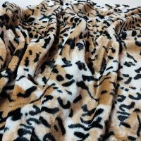 China PV Fleece Faux Fur Plush Fabric For Shoes Garments Upholstery Leopard Printed for sale