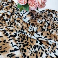 China PV Fleece Faux Fur Plush Fabric For Shoes Garments Upholstery Leopard Printed for sale