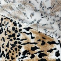 China PV Fleece Faux Fur Plush Fabric For Shoes Garments Upholstery Leopard Printed for sale