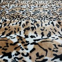 China PV Fleece Faux Fur Plush Fabric For Shoes Garments Upholstery Leopard Printed for sale