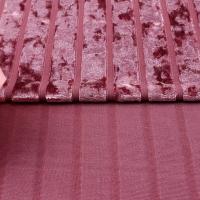 China Stripe Diamond Korean Velvet Fabric Stripe For Ladies Dress 240 GSM for sale