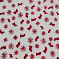 China Warp Polyester Flannel Fabric Coated With Red Foil 270GSM For Christmas Garment for sale