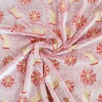 China Warp Knitted 270 GSM Flannel Fleece Fabric 100% Polyester Coated With Gold Foil for sale