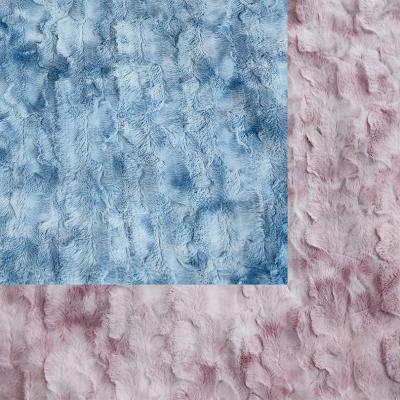 China Blanket Tie Dyed Pv Fleece Brush Fur Fabric 260gsm for sale