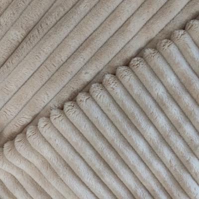 China Various Colors Strip Flannel Fleece Fabric 160cm In Double Side For Sleepwear for sale