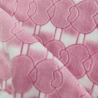China Burn Out Polyester Flannel Fleece Fabric 300GSM For Blanket With Custom Pattern for sale