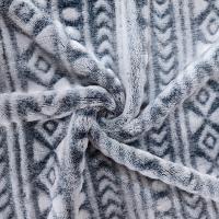China Back Printed Flannel Fleece Blanket Fabric 240GSM With Cut Design for sale