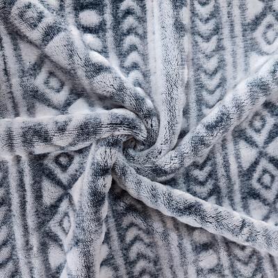 China Back Printed Flannel Fleece Blanket Fabric 240GSM With Cut Design for sale