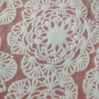 China Flower Burnout Flannel Fleece Fabric 150D Polyester Sleepwear 300GSM for sale