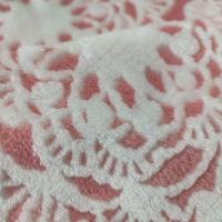 China Flower Burnout Flannel Fleece Fabric 150D Polyester Sleepwear 300GSM for sale