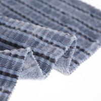 China Classic Double Side Soft Polyester Fabric For Sleepwear Pajamas Women Clothes Cationic Striped Sheared for sale