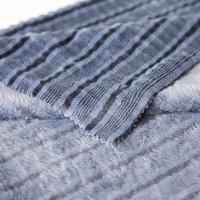 China Classic Double Side Soft Polyester Fabric For Sleepwear Pajamas Women Clothes Cationic Striped Sheared for sale