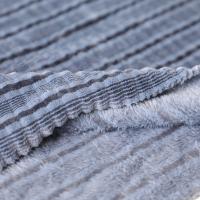 China Classic Double Side Soft Polyester Fabric For Sleepwear Pajamas Women Clothes Cationic Striped Sheared for sale