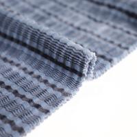 China Classic Double Side Soft Polyester Fabric For Sleepwear Pajamas Women Clothes Cationic Striped Sheared for sale