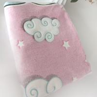 China Pink Animal Printed Flannel Fleece Fabric 100% Polyester for sale