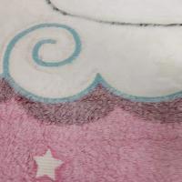 China Pink Animal Printed Flannel Fleece Fabric 100% Polyester for sale