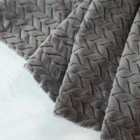 China Jacquard 250gsm Soft Flannel Fabric 150D For Warm Blanket for sale