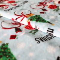 China Printed Christmas Flannel Fleece Fabric 300gsm For Upholstery Toy Blankets for sale