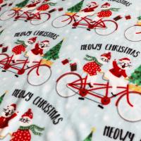 China Printed Christmas Flannel Fleece Fabric 300gsm For Upholstery Toy Blankets for sale
