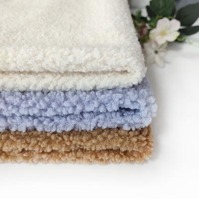 China Single Side Plaid Sherpa Fabric Teddy Bear For Handbag for sale