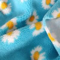 China Sunflower 370gsm Printed Sherpa Fleece For Pillowslip Sofa Cover Bag for sale