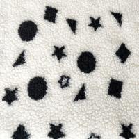 China Black And White Sherpa Fleece Fabric Jacquard Yarn Dyed For Backoack Floor Mats Pillow for sale