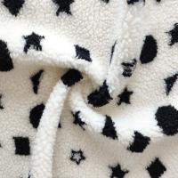 China Black And White Sherpa Fleece Fabric Jacquard Yarn Dyed For Backoack Floor Mats Pillow for sale