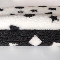 China Black And White Sherpa Fleece Fabric Jacquard Yarn Dyed For Backoack Floor Mats Pillow for sale