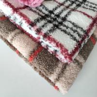 China 100% Polyester Plaid Printed Sherpa Fabric For Blanket Toys Garment Classic Style for sale