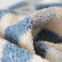 China 200gsm Plaid Printed Sherpa Lined Fleece Fabric 100% Polyester for sale
