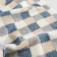 China 200gsm Plaid Printed Sherpa Lined Fleece Fabric 100% Polyester for sale
